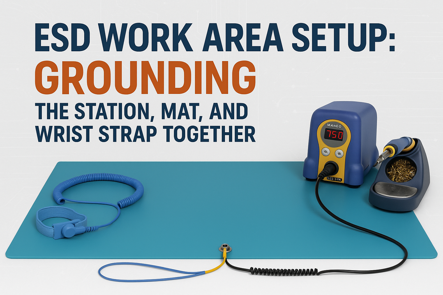 ESD Work Area Setup: Grounding the Station, Mat, and Wrist Strap ...